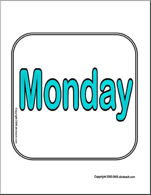 Sign: Monday – Abcteach