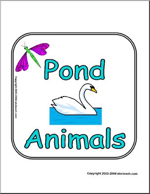 Sign: Pond Animals – Abcteach