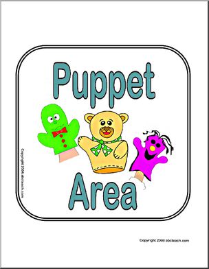 Center Sign: Puppet Area – Abcteach