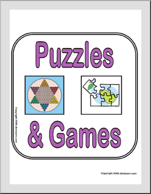 Center Sign: Puzzles and Games – Abcteach