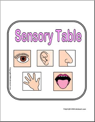 Center Sign: Sensory Table – Abcteach