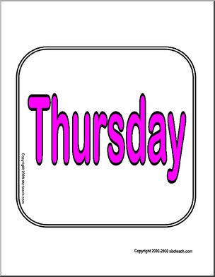 Sign: Thursday – Abcteach