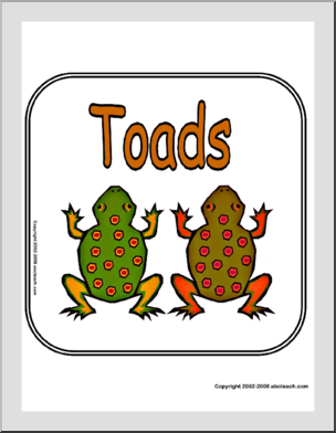 Sign: Toads – Abcteach