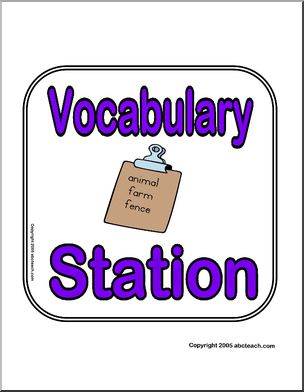 Sign: Vocabulary Station – Abcteach