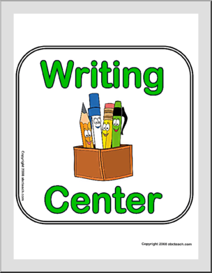 Center Sign: Writing Center – Abcteach