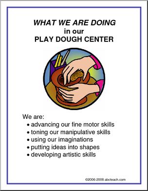 What We Are Doing Sign: Playdough Center – Abcteach