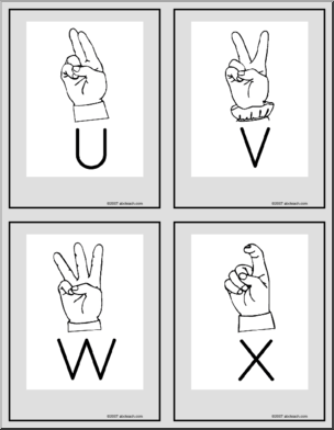 Flashcard: Sign Language (U-X) – Abcteach