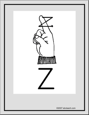 Poster: ASL Letter Z – Abcteach