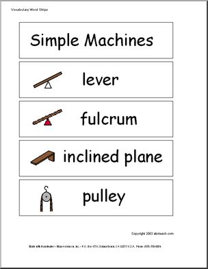 Word Wall: Simple Machines (pictures) – Abcteach