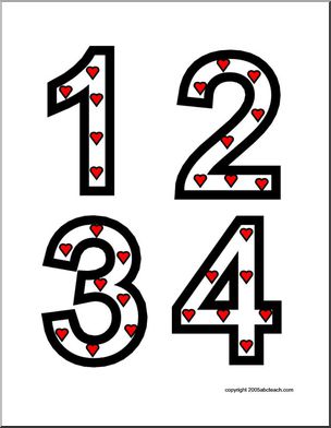 Alphabet Letter Patterns: Valentine theme (numbers) – Abcteach