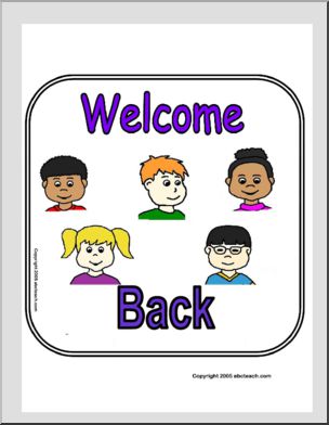 Small Poster: Welcome Back (primary/elem) – Abcteach