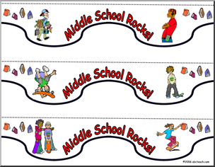Bulletin Board Trim: Middle School Rocks (small) – Abcteach