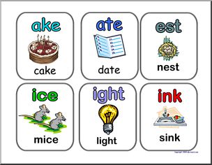 Word Families set 3 (color) Small Signs – Abcteach