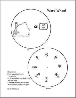 Pig Shape (letter P)’ Word Wheels – Abcteach