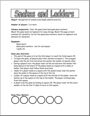 Board Game: Snakes and Ladders – Abcteach