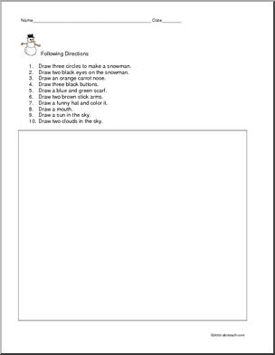 Activities: Snowman Theme (elementary) – Abcteach