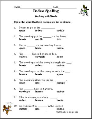 Spelling (b/w) Center Sign – Abcteach
