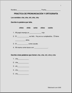 Spanish: Pronunciation & Spelling- “ba,be,bi,bo,bu” – Abcteach