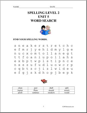 Spelling Level 2, unit 3 (elementary) – Abcteach