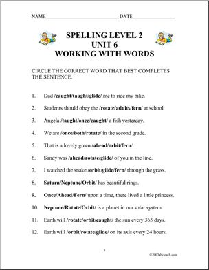 Spelling Level 2, unit 4 – word strips (elementary) – Abcteach