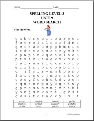 Spelling Level 3, unit 9 – Abcteach