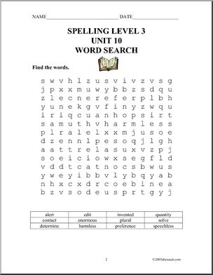 Spelling Level 3, unit 10 – Abcteach