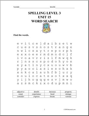Spelling Level 3, unit 15 – Abcteach