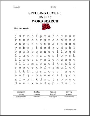 Spelling Level 3, unit 17 – Abcteach