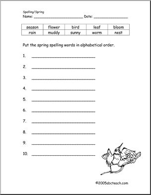 Spelling: November (primary) – Abcteach