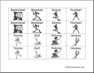 Memory: Sports (grayscale) – Abcteach
