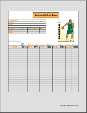 Stat Sheet: Basketball – Abcteach