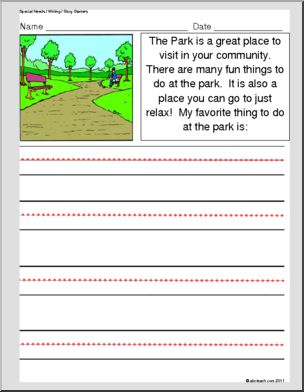 Special Needs: Writing; Story Starters “Mail Delivery” (elem) – Abcteach