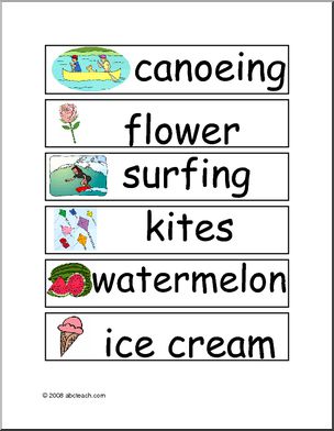 Learning Center: Summer Word Wall – Abcteach