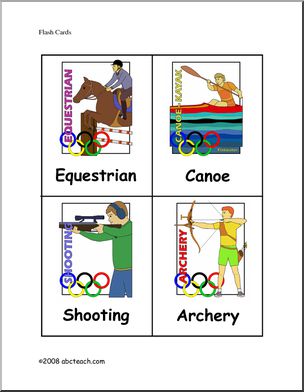 Flashcards: Summer Olympics (elem) – color – Abcteach
