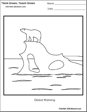 Coloring Page: Think Green – Love Our Earth! – Abcteach