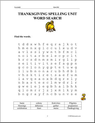 Thanksgiving: Handwriting and Spelling Flashcards – Abcteach