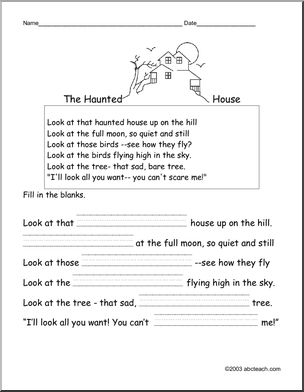 Early Reader: The Haunted House (pre-K) – Abcteach