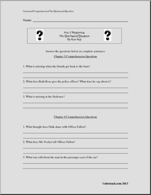 A to Z Mysteries; The Quicksand Question Book – Abcteach