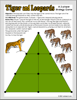 Tiger and Leopards – A 2-player Strategy Game – Abcteach