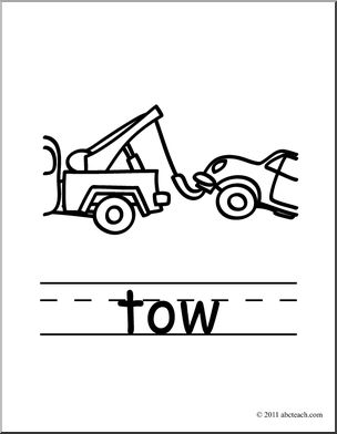 Clip Art: Basic Words: Tow B&W (poster) – Abcteach