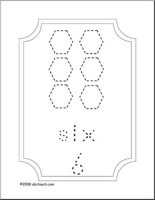 Trace and Color: Number 6 – Abcteach