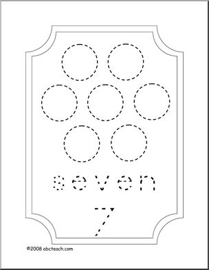 Trace and Color: Number 7 – Abcteach