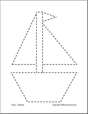 Trace and Color: Sailboat – Abcteach