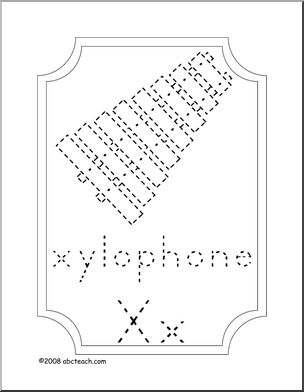 Trace and Color: Xx Xylophone – Abcteach