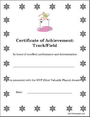 Sports Certificates: Track/Field – Abcteach