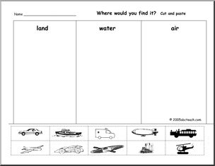 Word Sort: Transportation – Abcteach