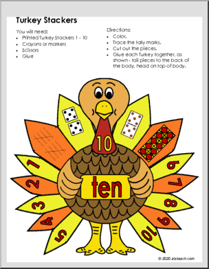 Turkey Stackers Number Sense – Abcteach