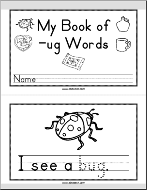 CVC – My Book of -ug Words – Abcteach