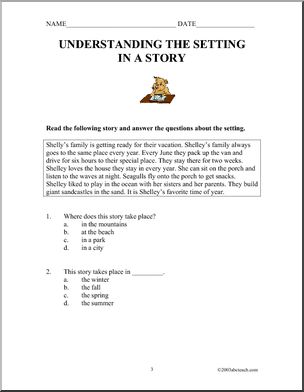 Comprehension: Story Setting (elem/upper) – Abcteach
