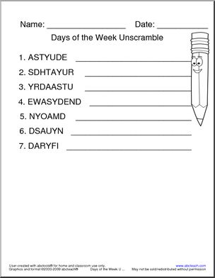 Handwriting Practice: Days – cursive (DN-style font) -dotted – Abcteach